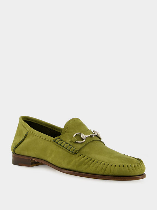 Gucci Green Suede Gigi Loafer with Horsebit | Fashion Clinic