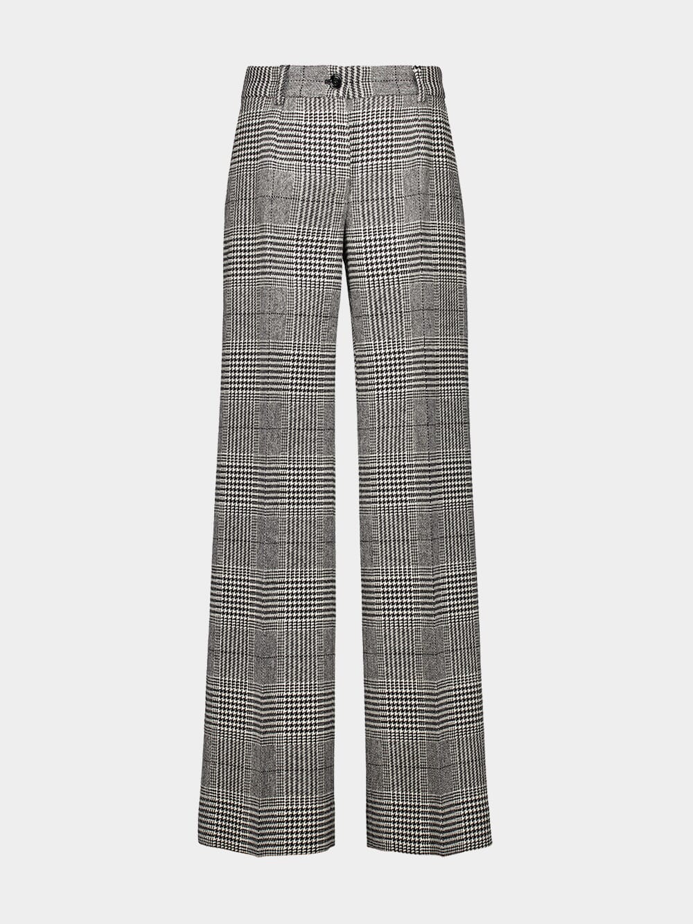 Dolce & Gabbana Grey Flared Glen Plaid Pants | Fashion Clinic